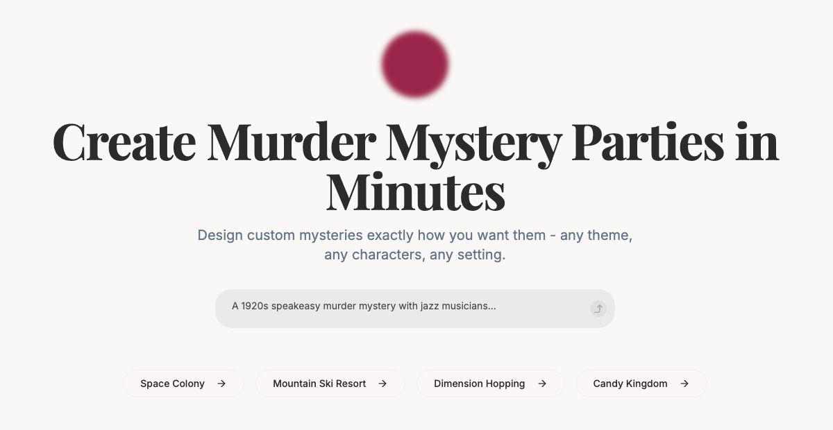 Murder Mystery Party Generator
